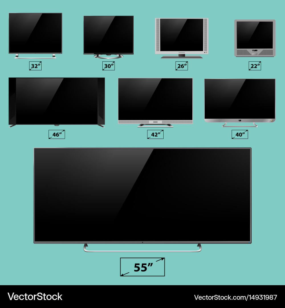 Tv screen lcd monitor template electronic device Vector Image