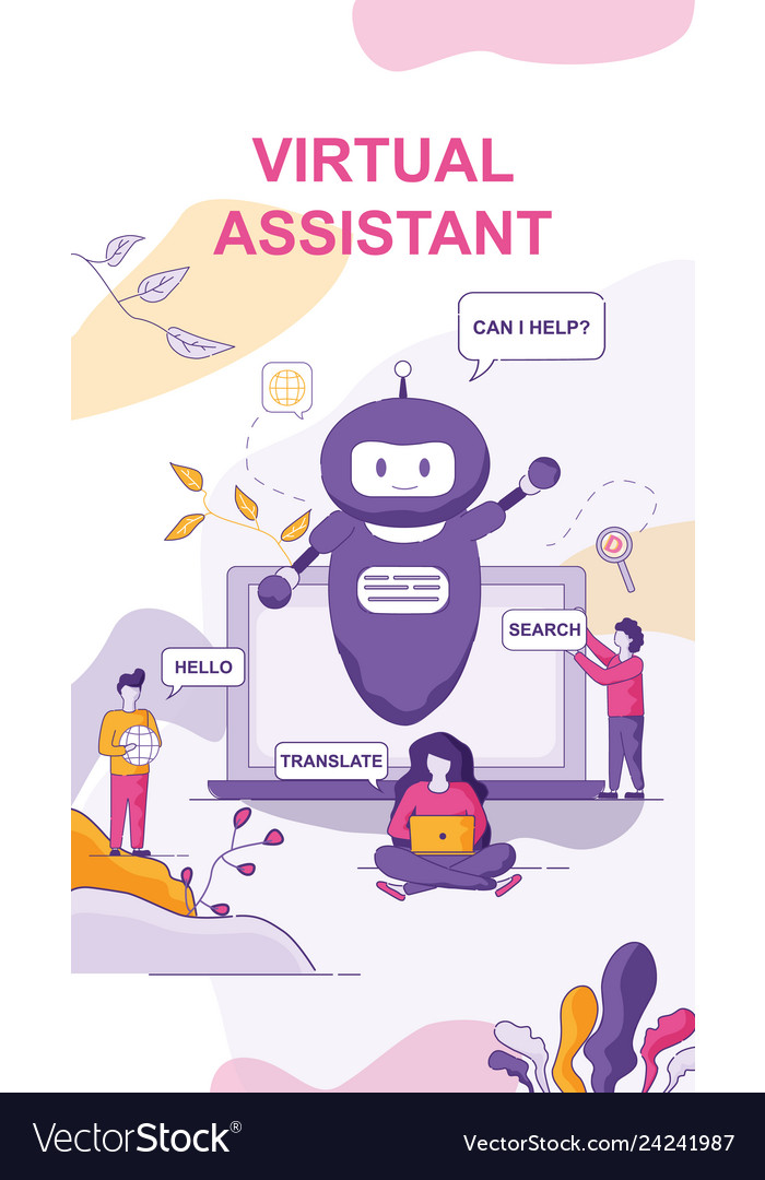 Virtual assistant chat bot for personal computer Vector Image