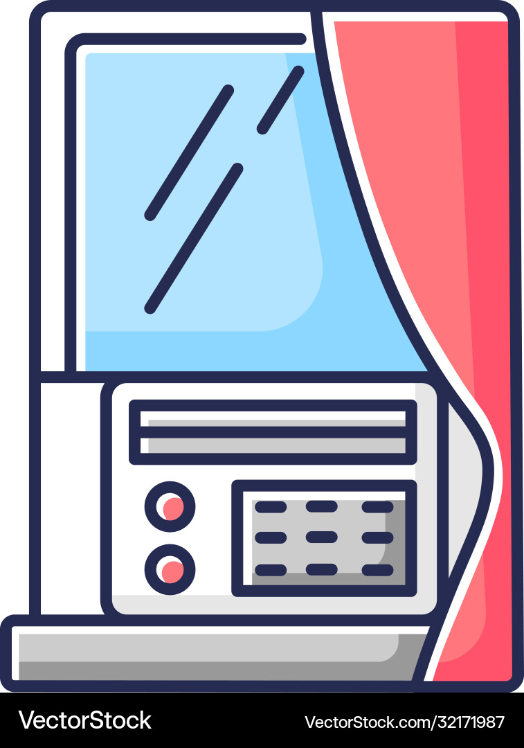 Window air conditioner rgb color icon Royalty Free Vector