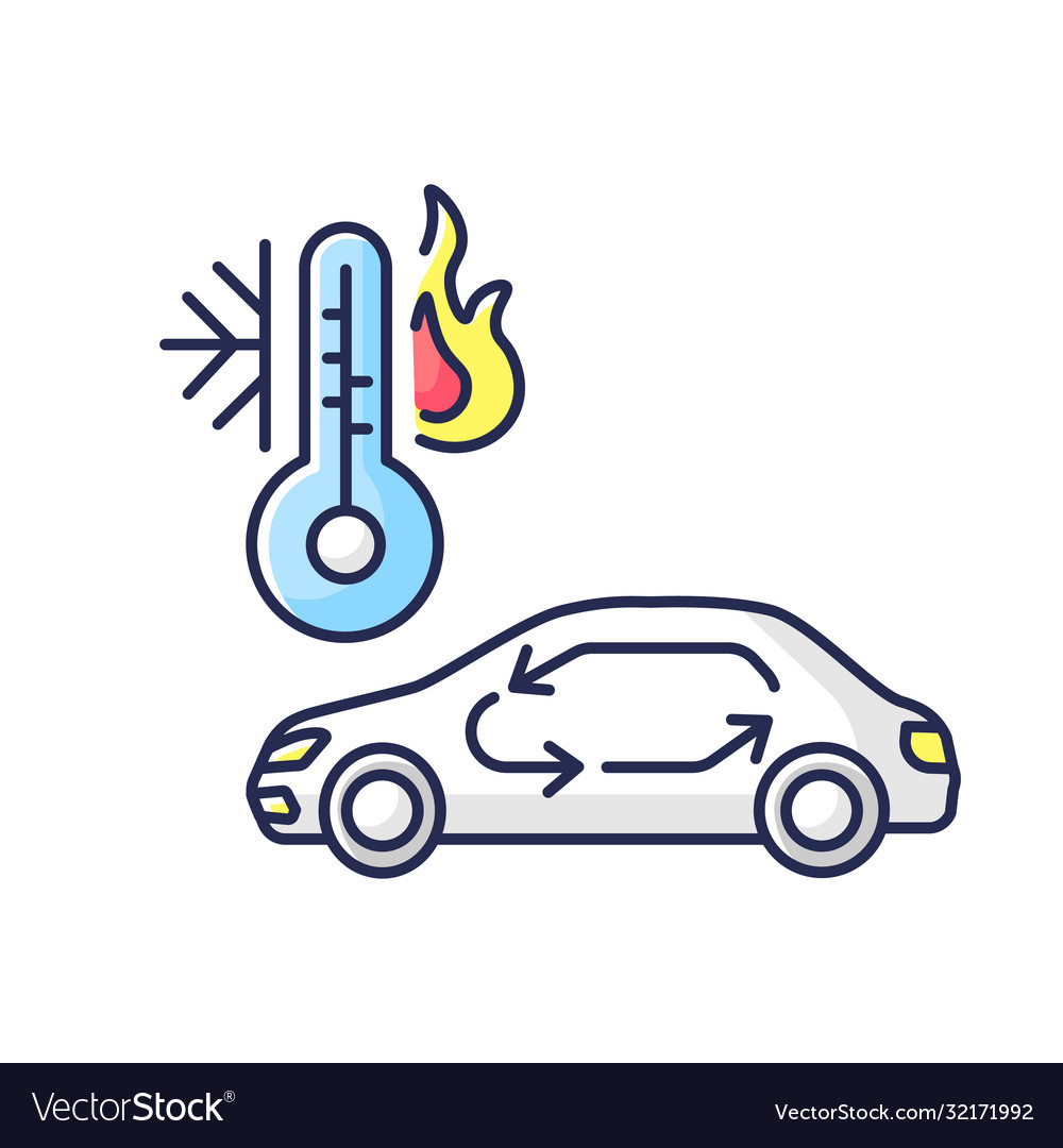 Car air conditioning rgb color icon Royalty Free Vector Car air conditioning rgb color icon Royalty Free Vector