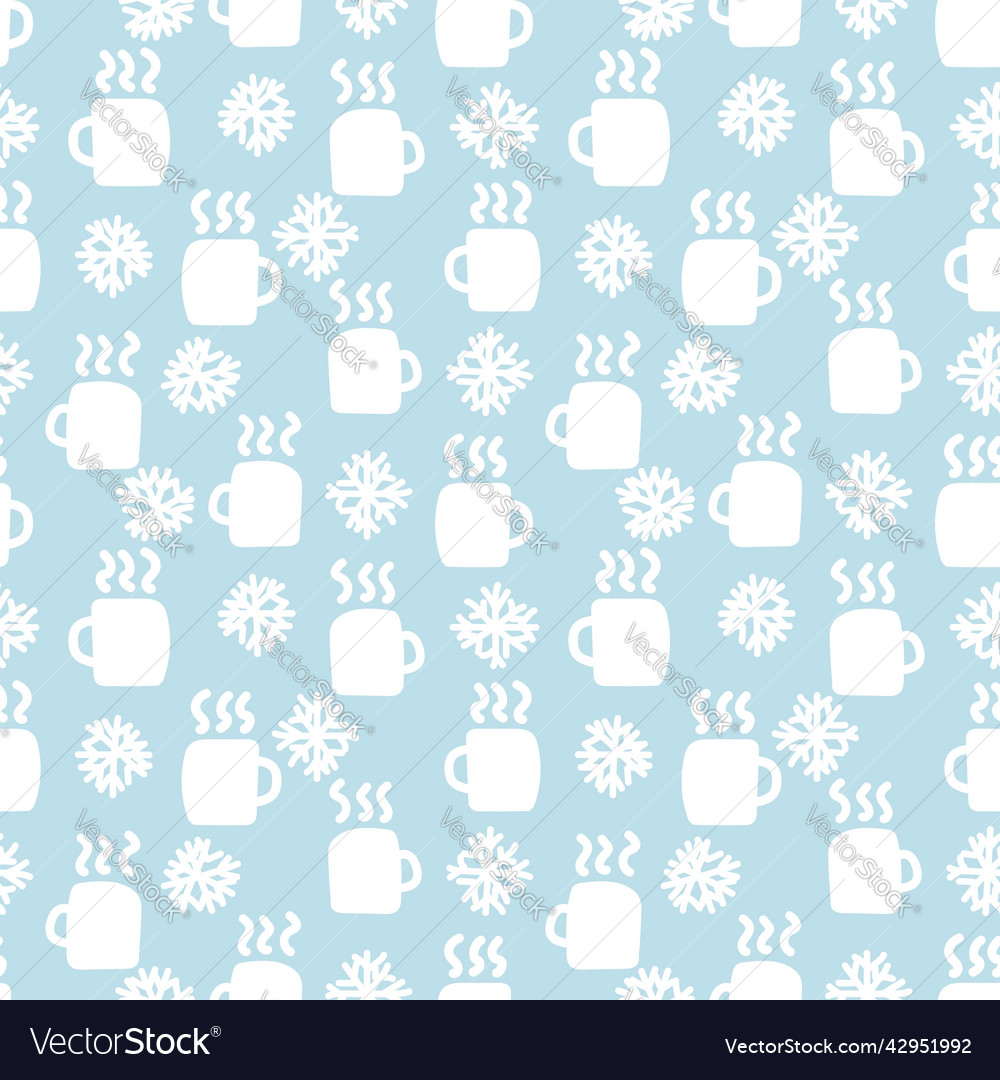 Coffee cups seamless pattern design Royalty Free Vector