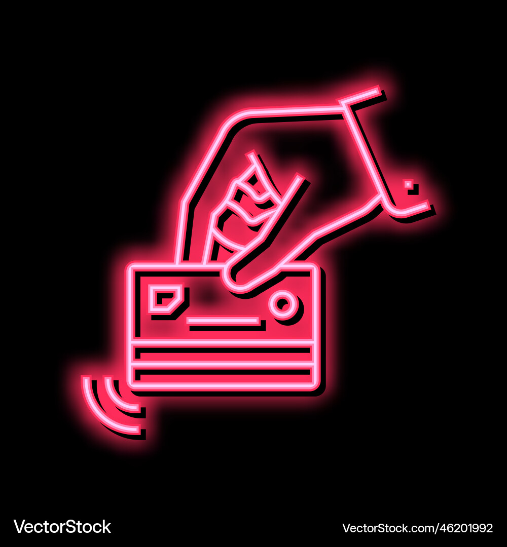 Hand holding card with contactless payment chip Vector Image