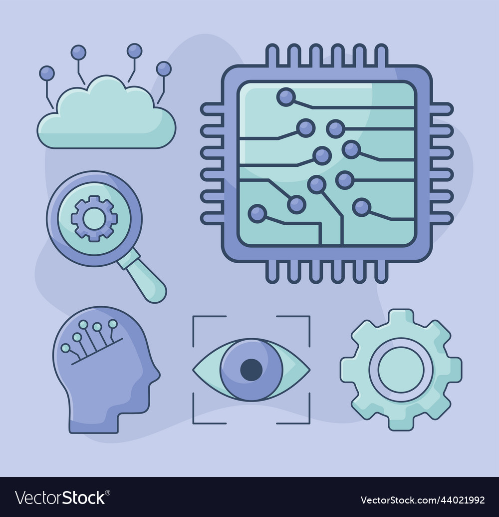 Ia technology items Royalty Free Vector Image - VectorStock