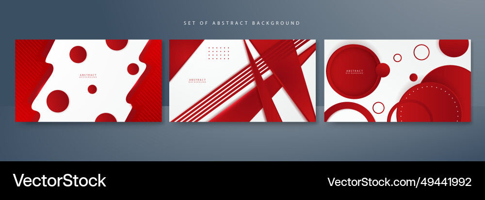 Minimal red and white geometric shapes abstract Vector Image