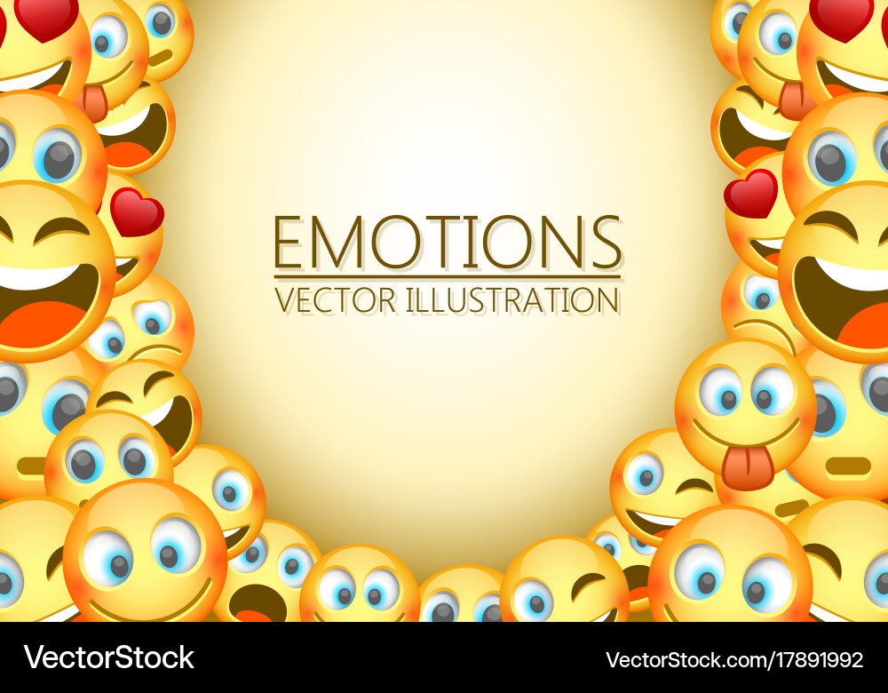 Modern yellow laughing three emoji emotions Vector Image