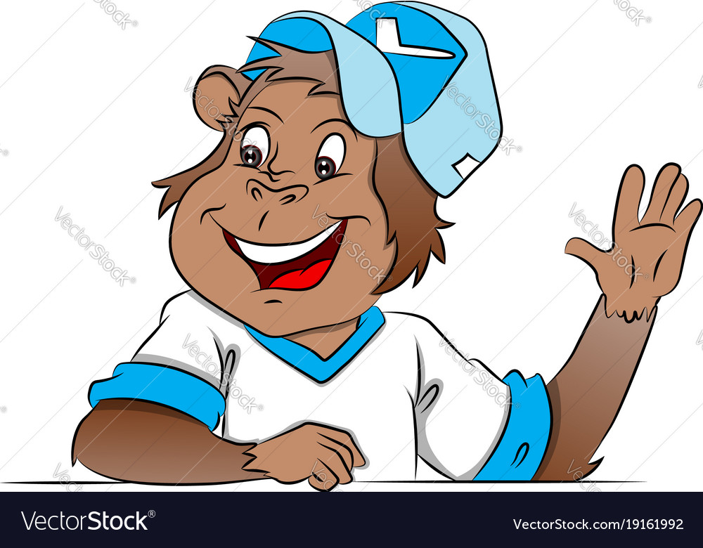 Monkey waving Royalty Free Vector Image - VectorStock