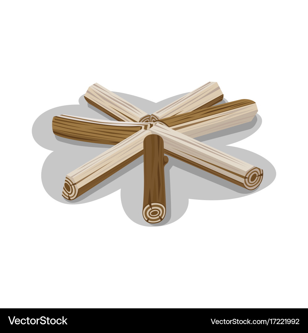 Neatly stacked logs in circle shape to make a fire