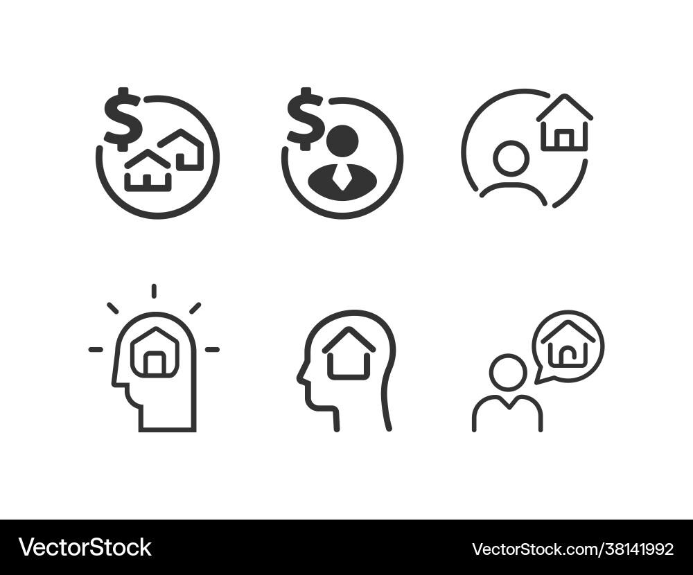 Real estate icon set realtor line Royalty Free Vector Image