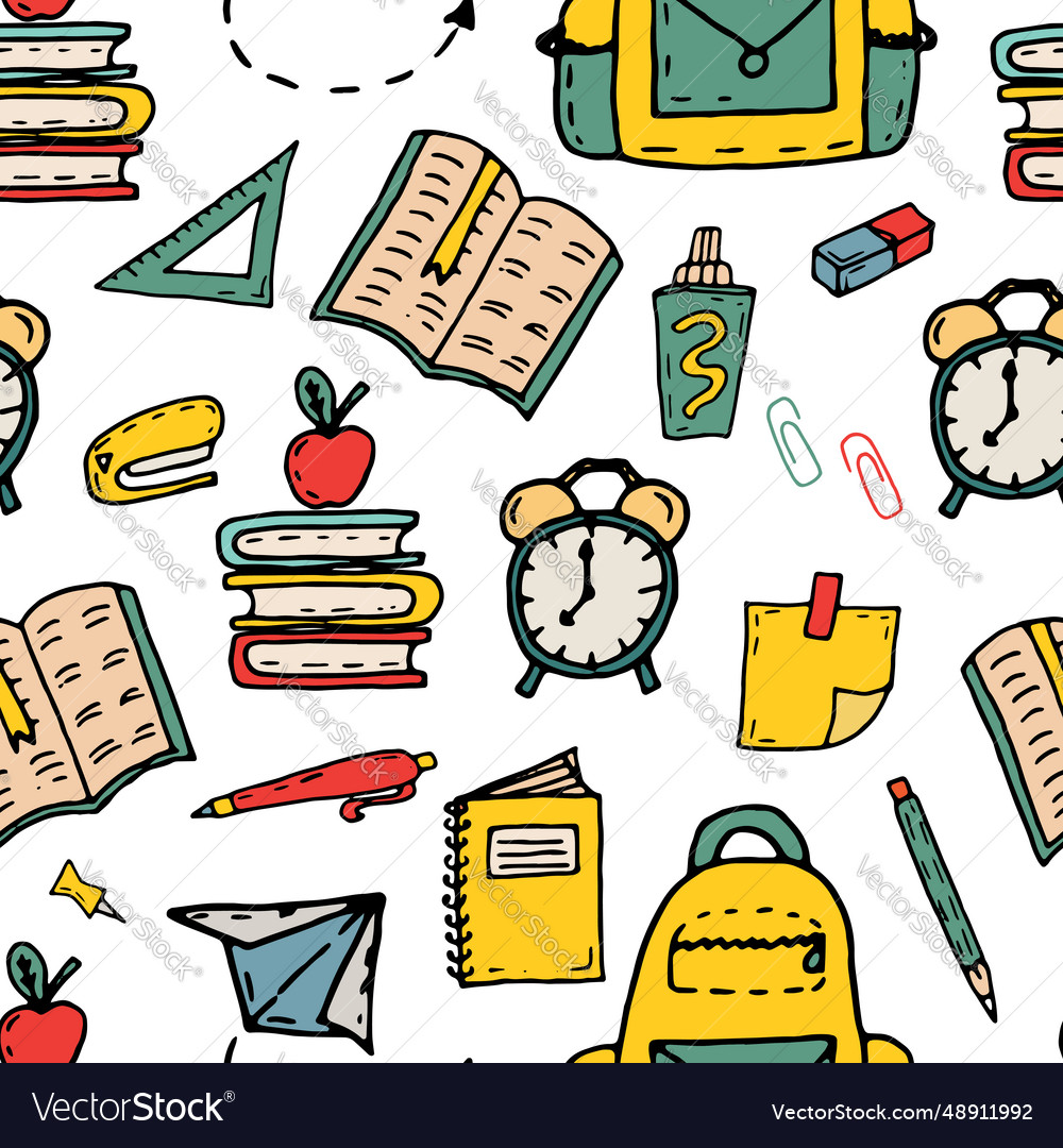 Seamless school pattern Royalty Free Vector Image