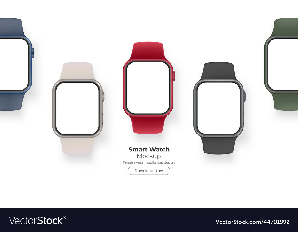 Set of modern smart watches with blank screens Vector Image