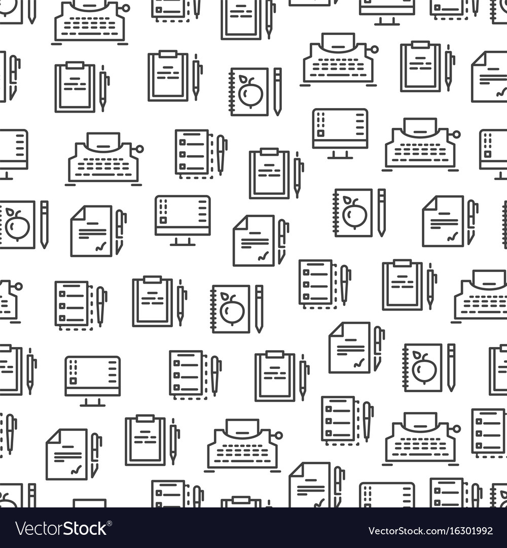 Writing tools line seamless pattern - creative Vector Image