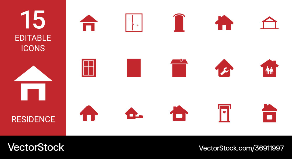 15 residence icons Royalty Free Vector Image - VectorStock