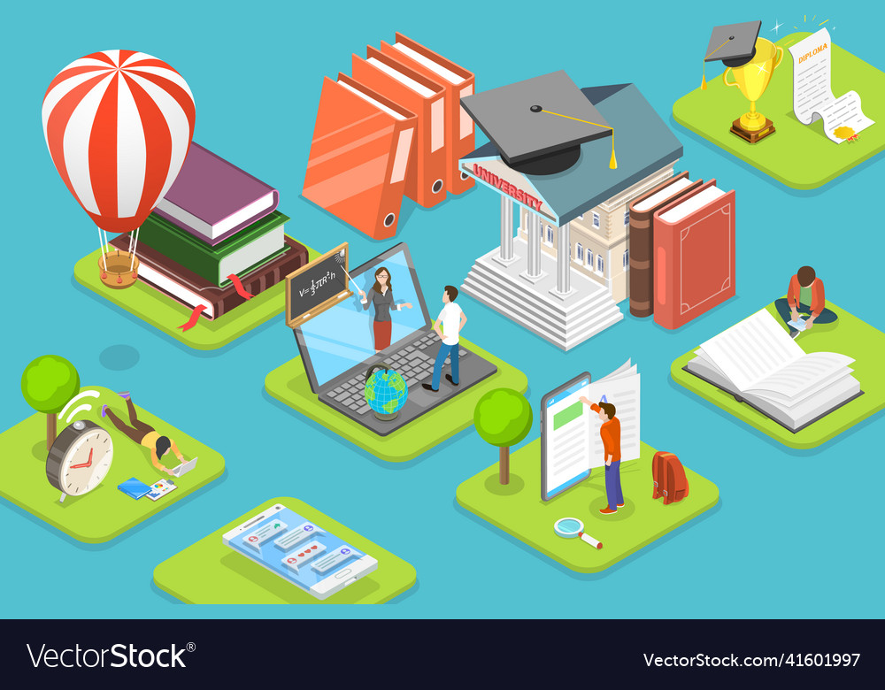3d isometric flat conceptual Royalty Free Vector Image