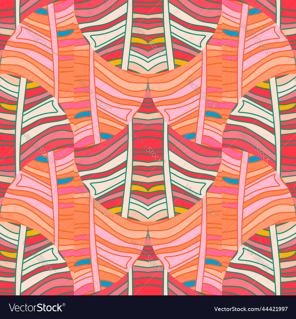 Abstract linear seamless pattern outline waves Vector Image