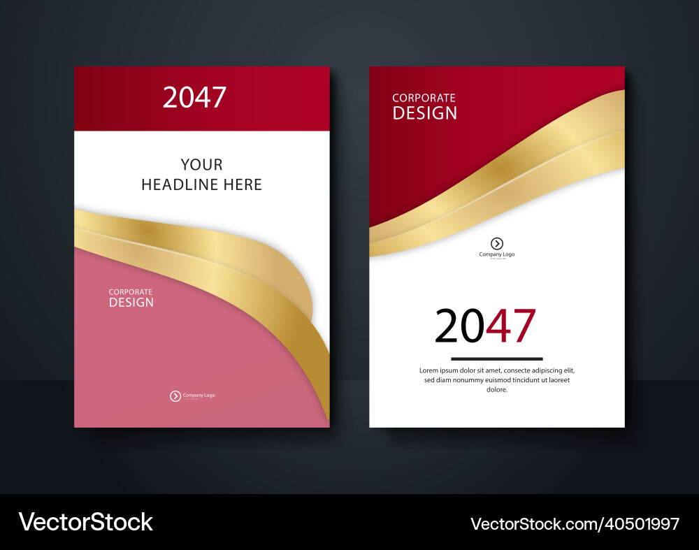 Brochure cover design template with modern wavy Vector Image