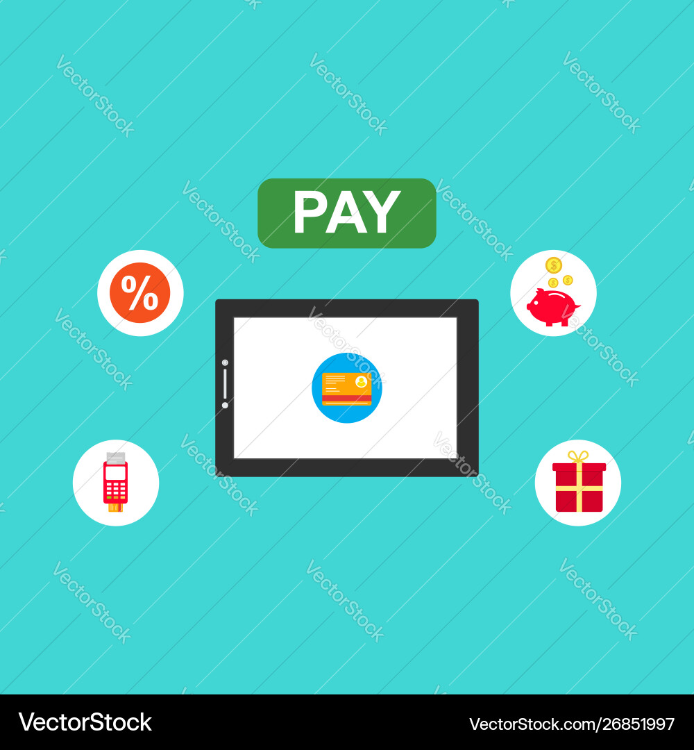 Concept online and mobile payments for web page Vector Image