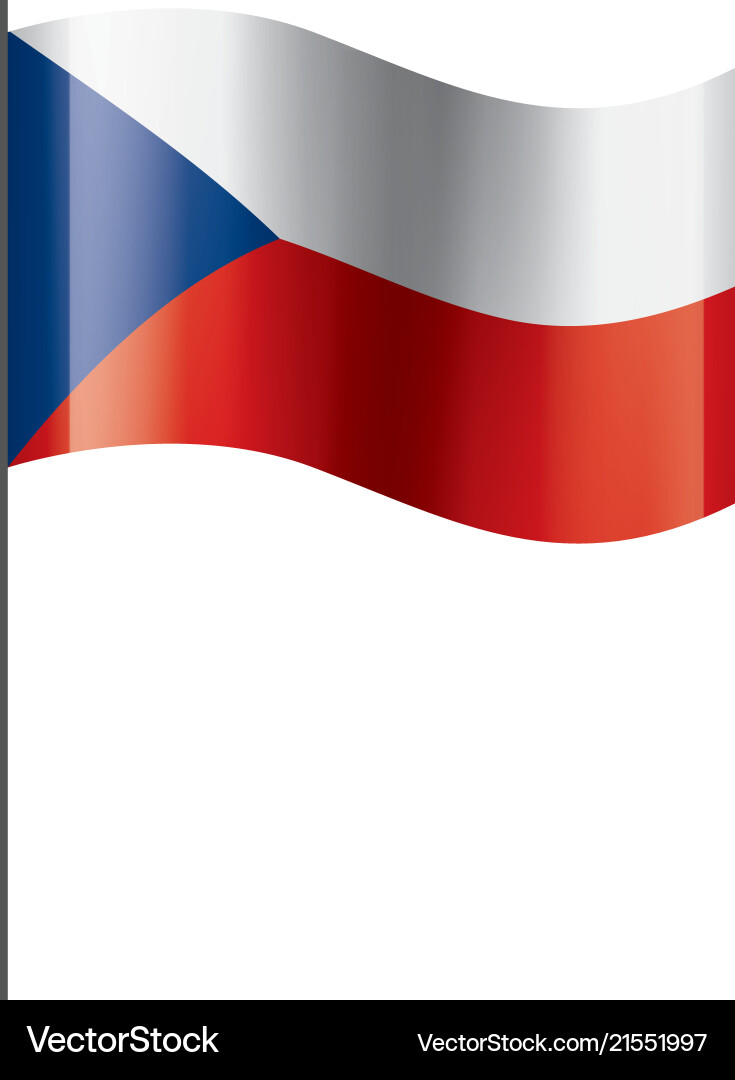 Czechia flag on a white Royalty Free Vector Image