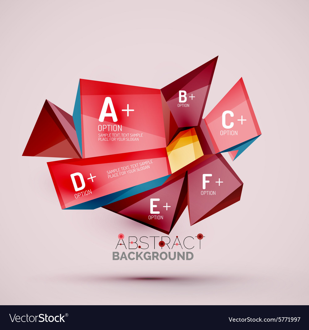 Geometric shapes with sample text abstract Vector Image