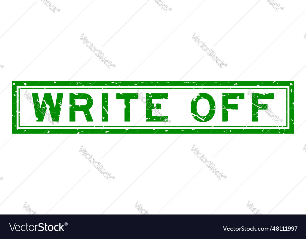 Grunge green write off word square rubber seal Vector Image