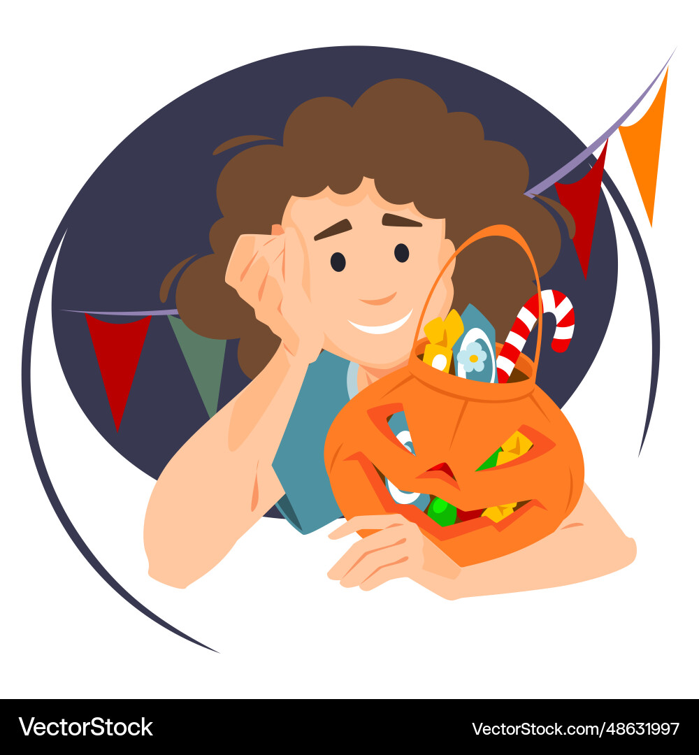 Halloween scene for internet and mobile website Vector Image