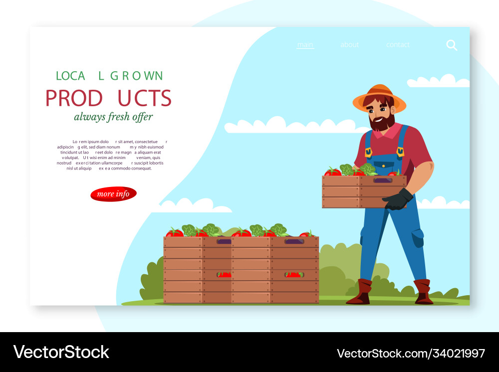 Local grown product webpage banner design Vector Image