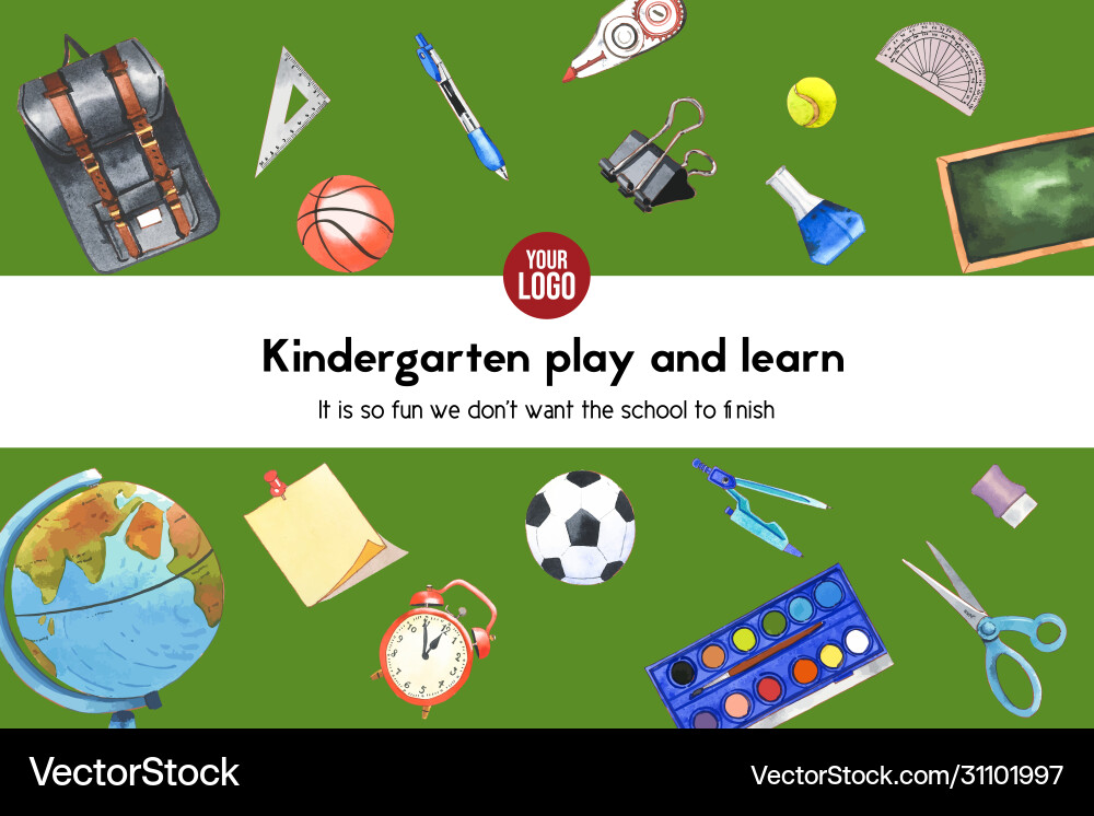 School frame design with ball clip school bag Vector Image
