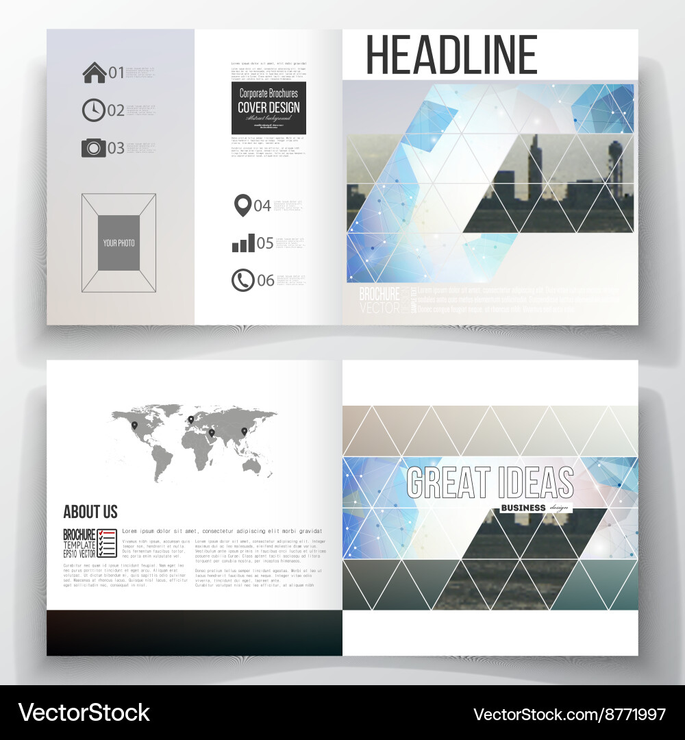 Set of square design brochure template Royalty Free Vector