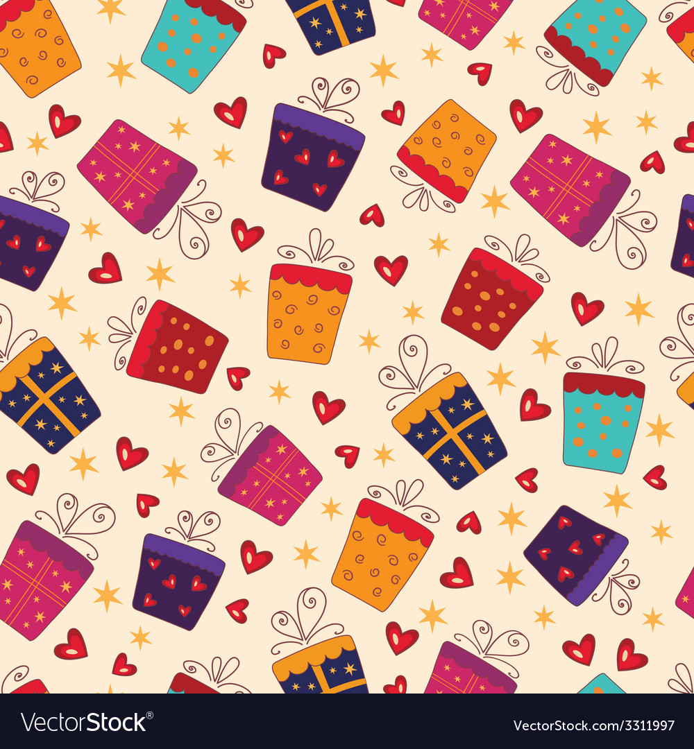 Vintage christmas seamless Royalty Free Vector Image