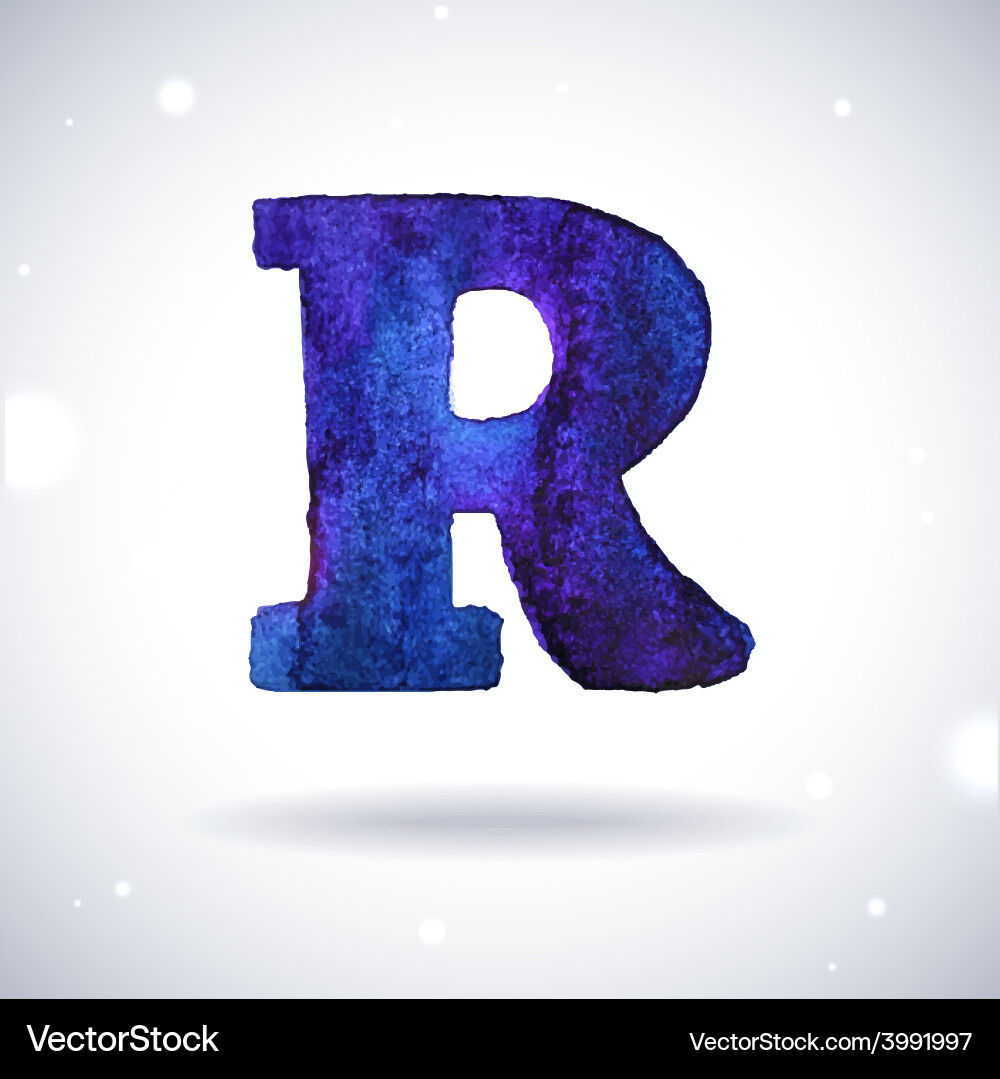 Watercolor letter r Royalty Free Vector Image - VectorStock