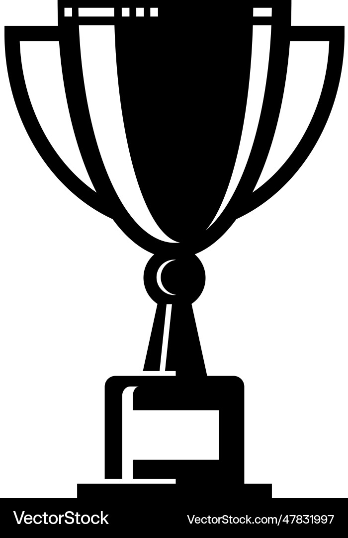 Winner cup trophy line icon symbol or emblem Vector Image
