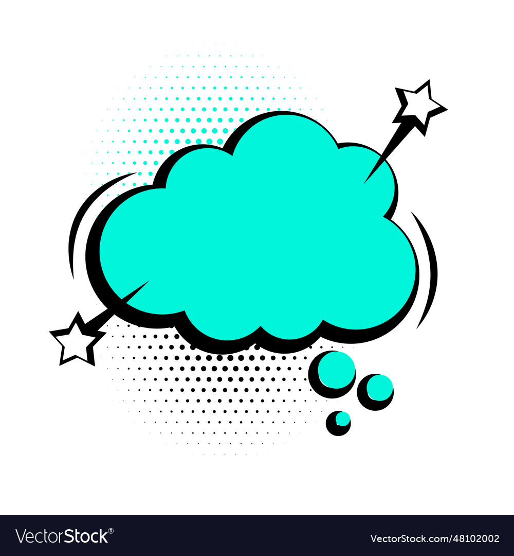 Abstract empty cloud bubble background in pop art Vector Image