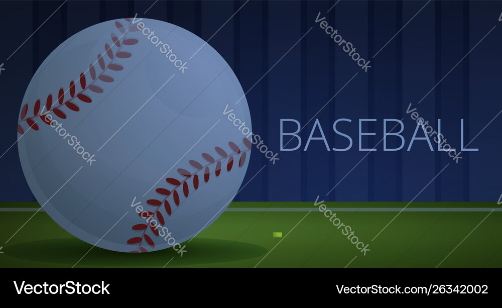 Baseball pitch concept banner cartoon style Vector Image