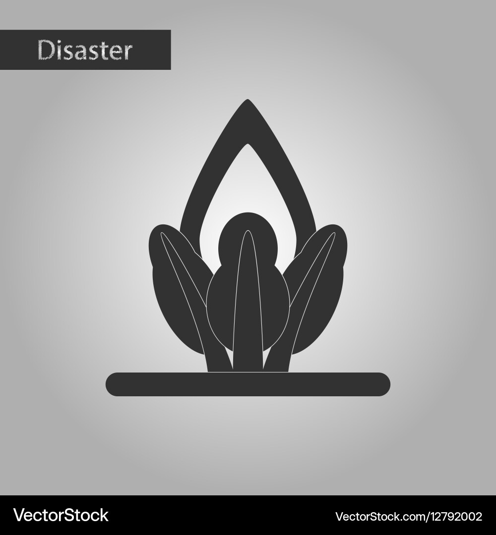 Black and white style icon fire in the forest Vector Image