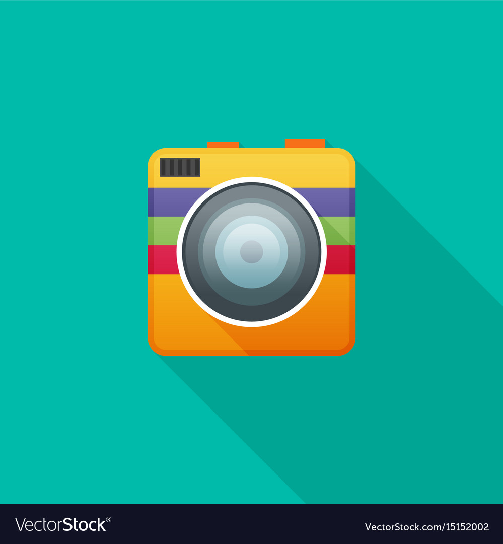 Camera flat icon for web Royalty Free Vector Image