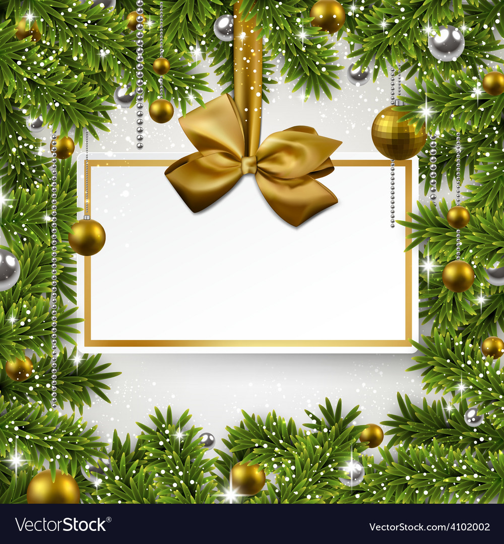 Christmas Background With Invitation Card Vector Image
