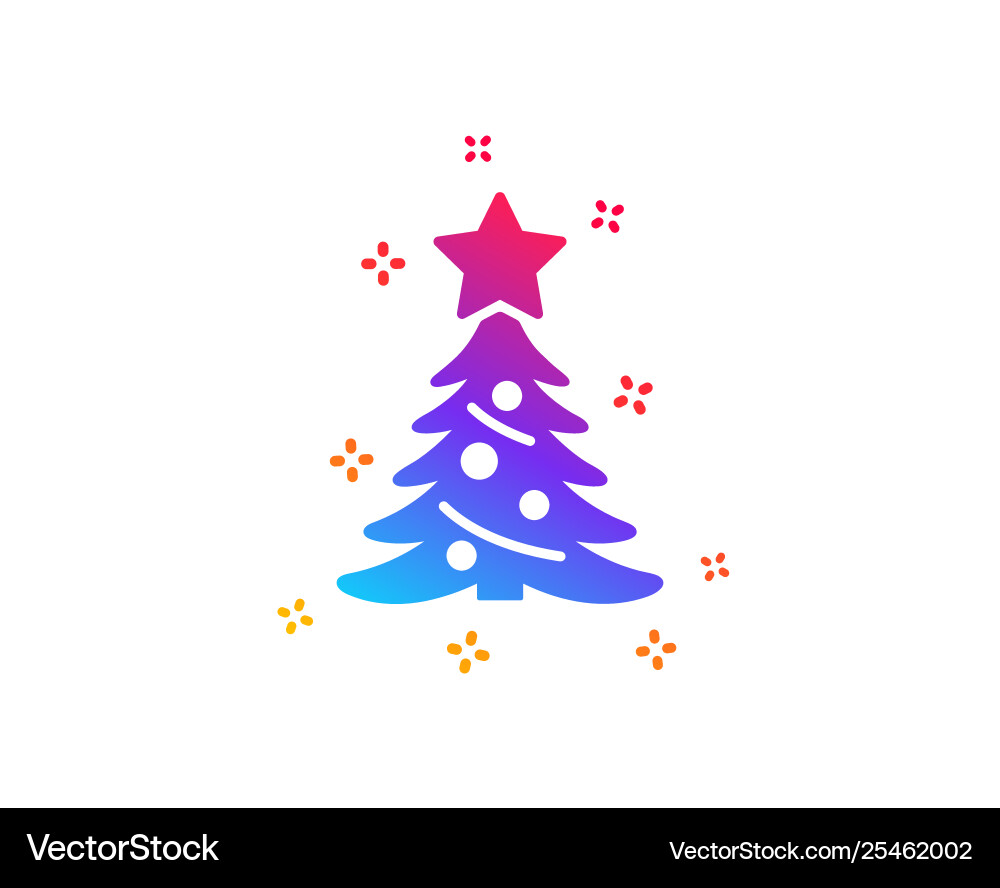 Christmas tree present icon new year spruce sign Vector Image