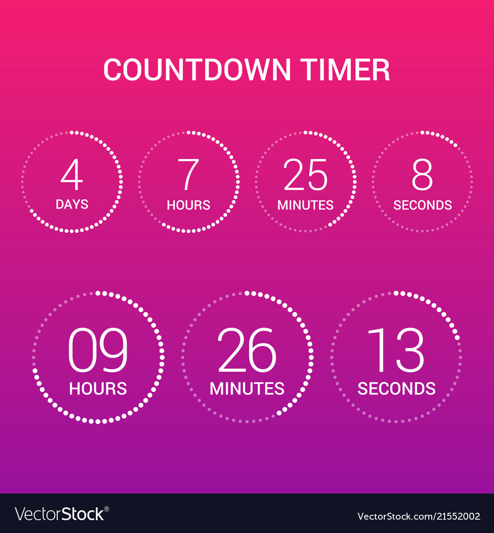 Circle countdown clock counter timer on gradient Vector Image