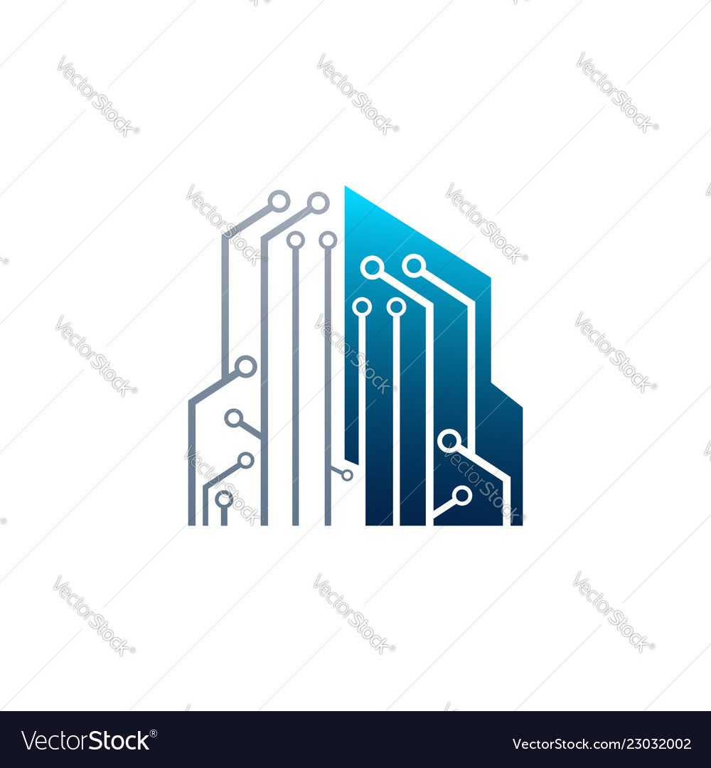 Circuit tech element electronics icon digital Vector Image