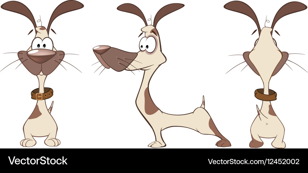Cute hunting dog cartoon Royalty Free Vector Image