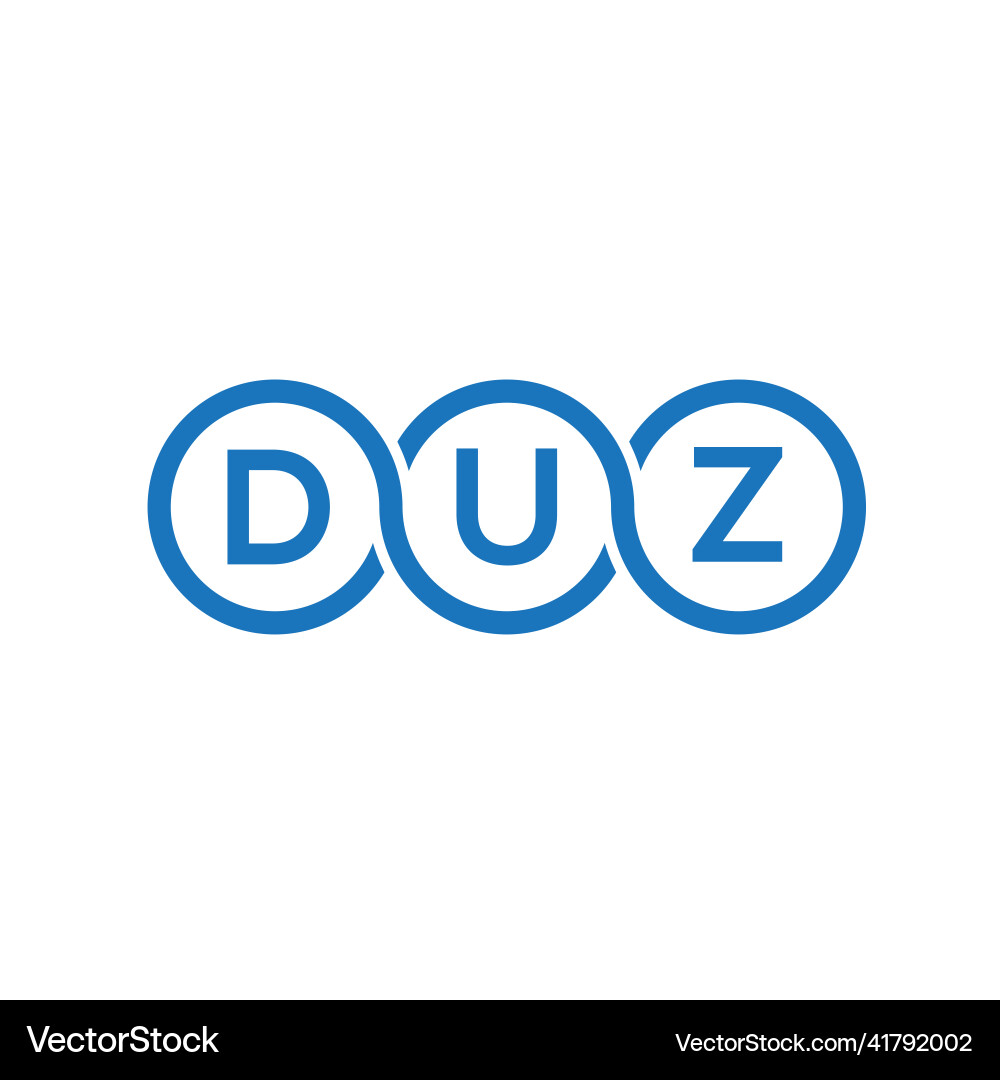 Duz letter logo design on black backgroundduz Vector Image
