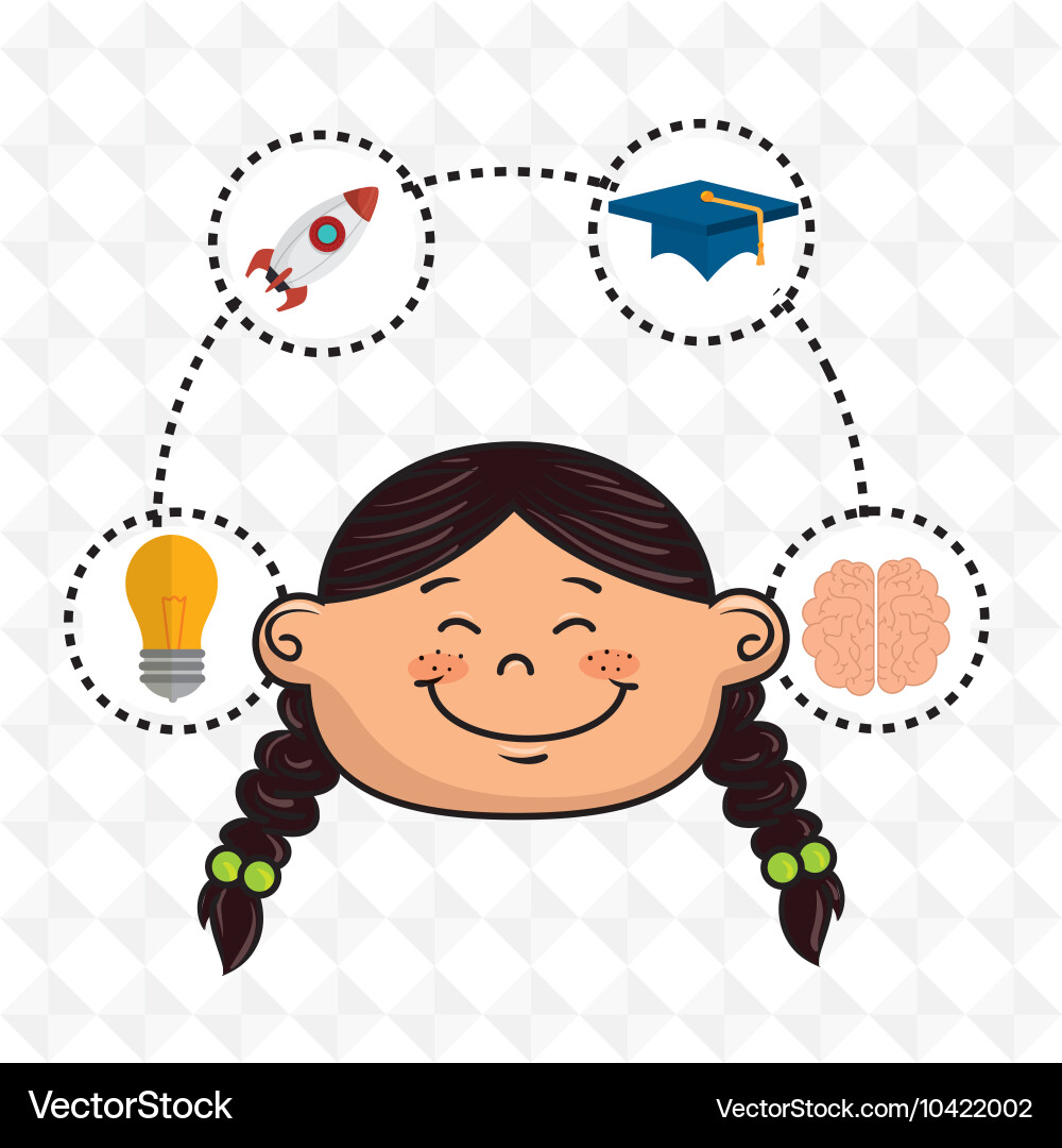 Girl student idea avatar icon Royalty Free Vector Image