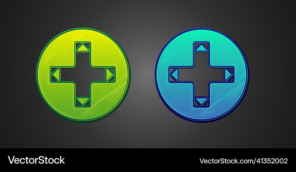 Green and blue game controller or joystick Vector Image
