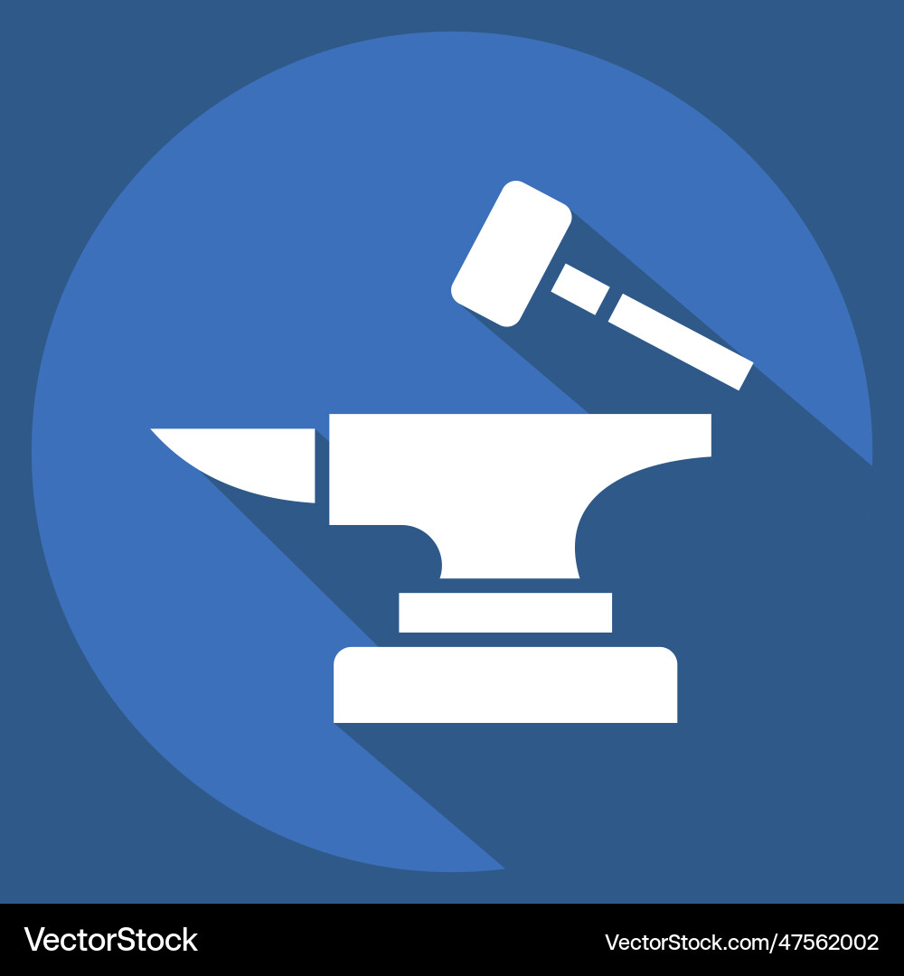 Icon anvil related to celtic symbol long shadow Vector Image