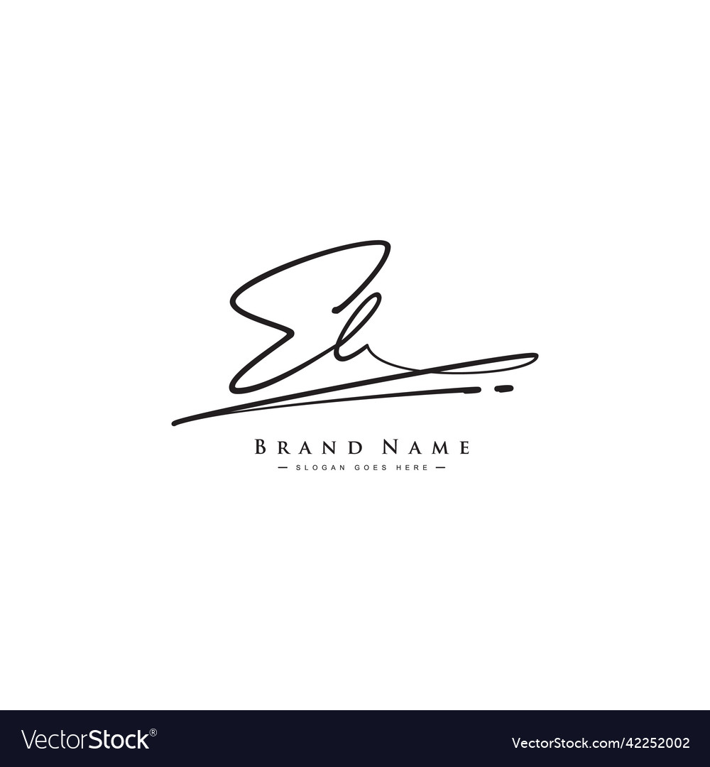 Initial letter el logo - handwritten signature Vector Image