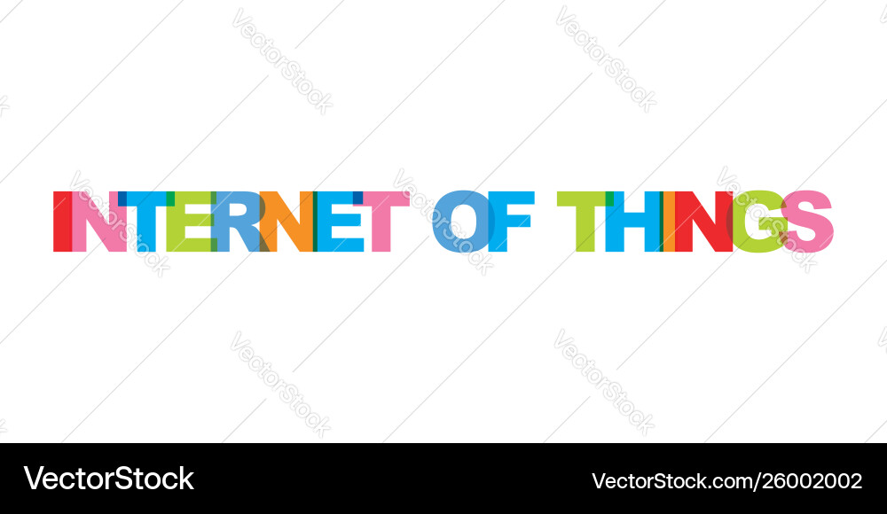 Internet things business card text modern Vector Image