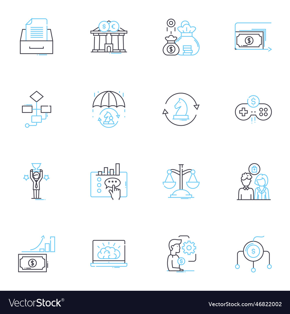 Online payment linear icons set e-commerce Vector Image
