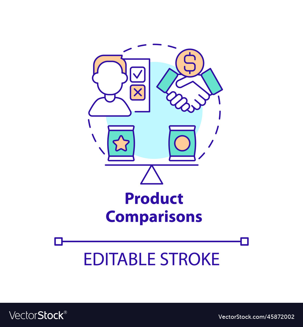 Product comparisons concept icon Royalty Free Vector Image