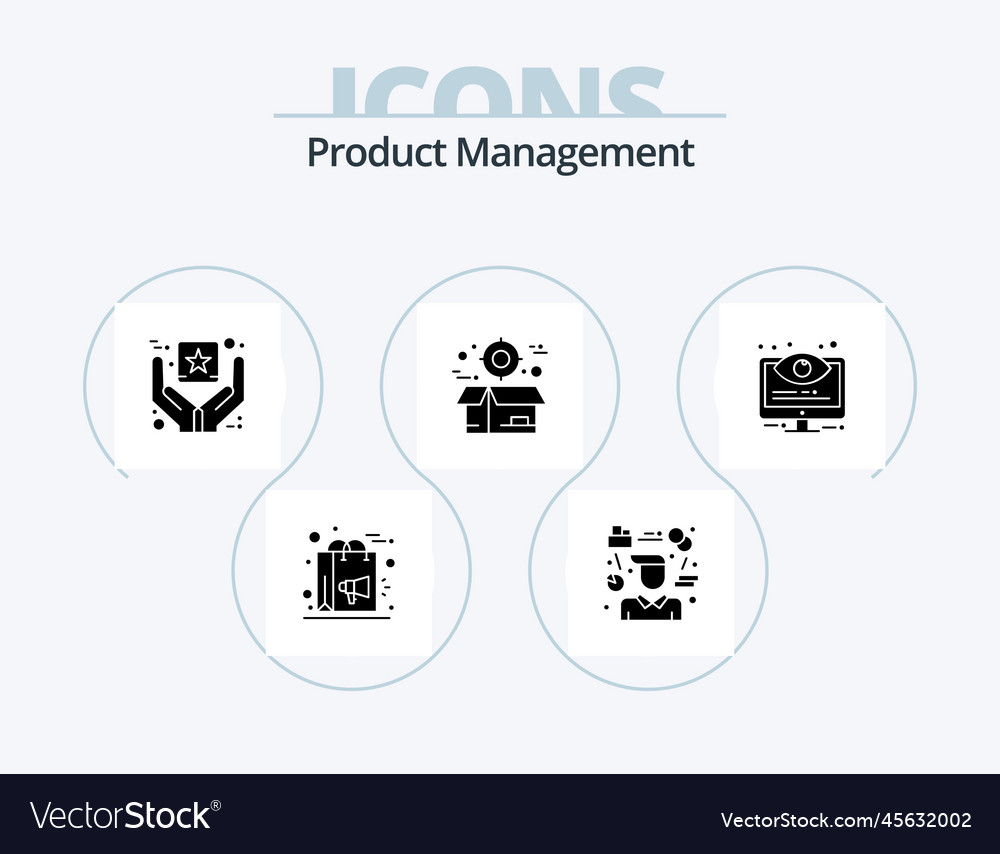Product management glyph icon pack 5 icon design Vector Image