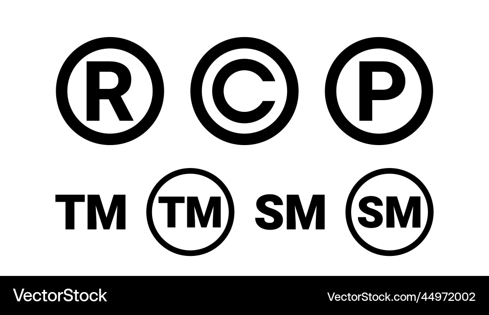 Registered trademark copyright patent and service Vector Image