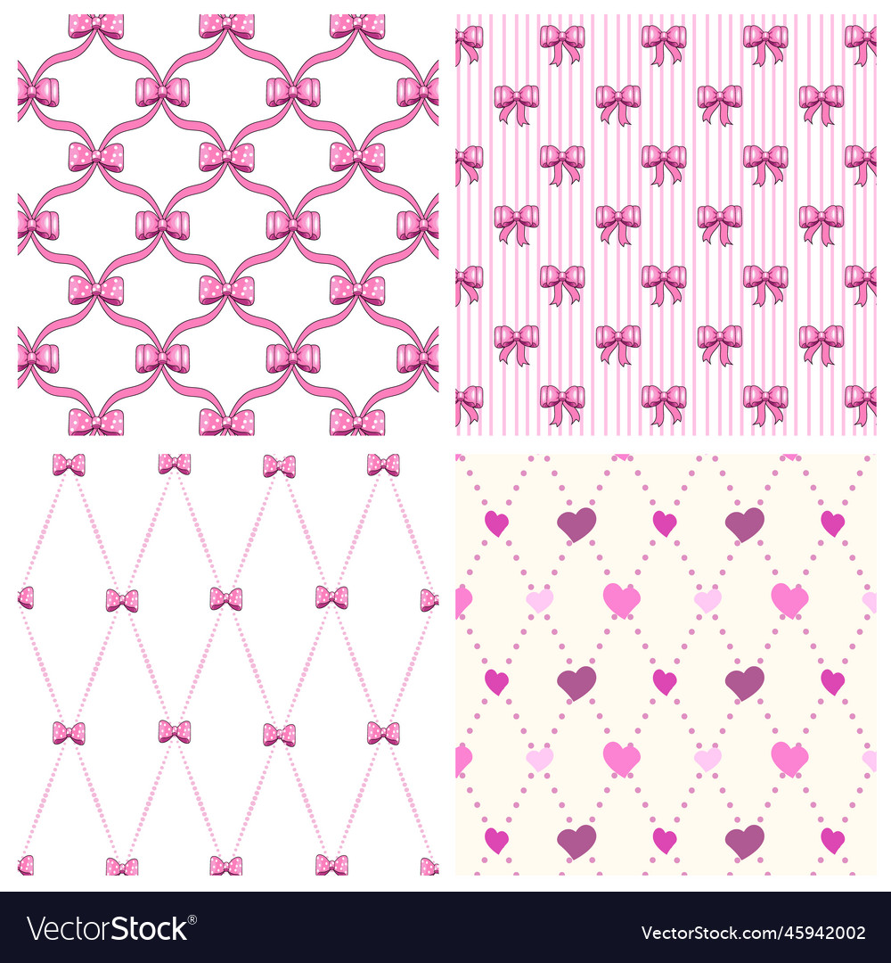 Ribbon and bow patterns Royalty Free Vector Image
